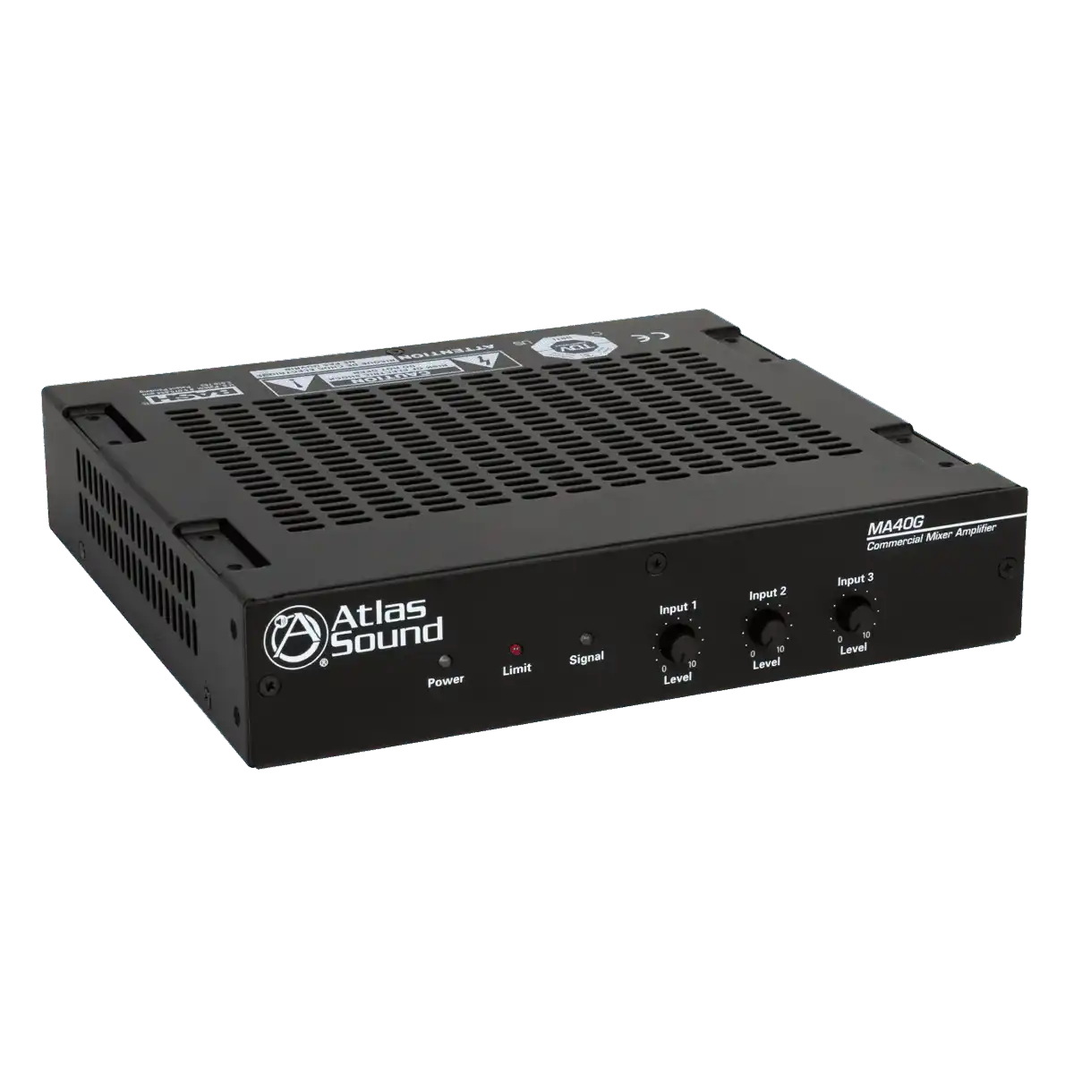 Atlas Sound MA40G 3-Input, 40-Watt Mixer Amplifier with Global Power S ...