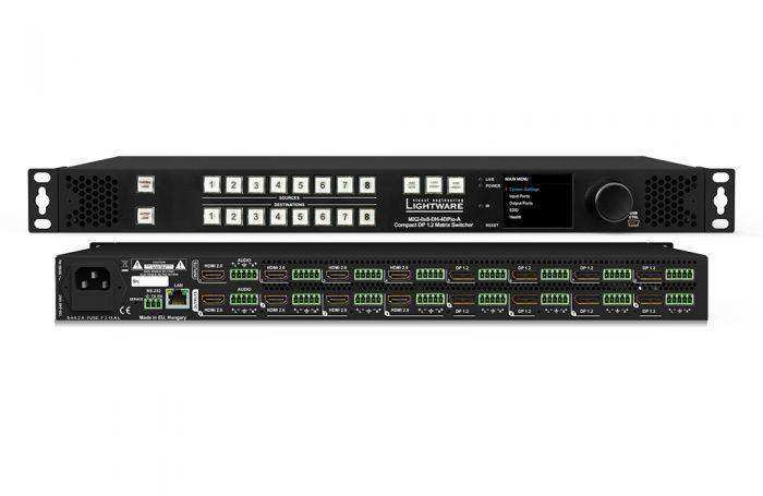 Lightware MX2-8x8-DH-4DPio-A Full 4K Matrix Switcher with 8x8 DisplayP ...