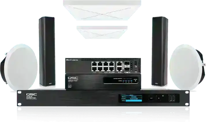 Microsoft Teams Room AV Bundle – QSC Q-SYS & Sennheiser Ceiling Mic ...