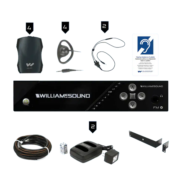Williams Sound FM 557 PRO FM+ PRO System Package (4 R37 receivers ...